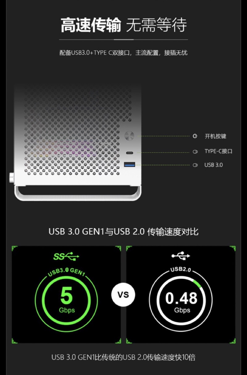 METALFISH G5 MAX Computer Case Gaming PC Chassis Support MATX/ITX 24.5 ...