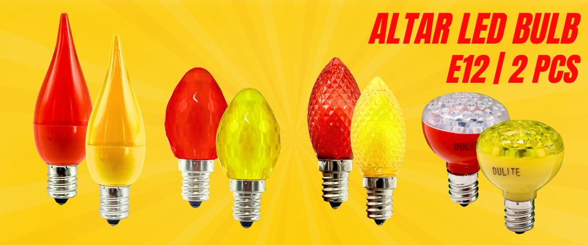 2PCS Chili Bulb E12 Altar Lamp Candle Bulb Red Color Bulb 拜拜灯 神台灯泡 ...