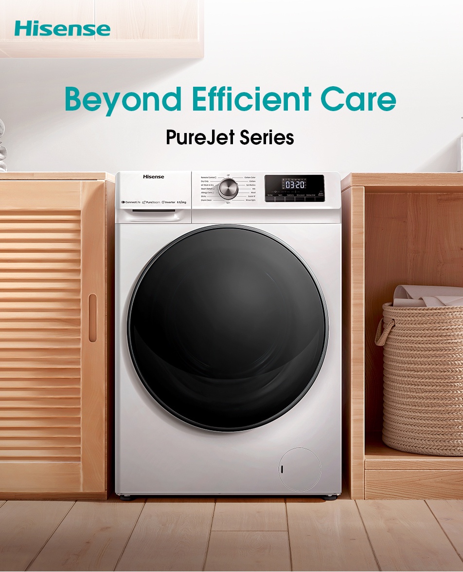 Hisense 2-In-1 Inverter Front Load Washer Dryer Front Load WD3Q8543BW ...