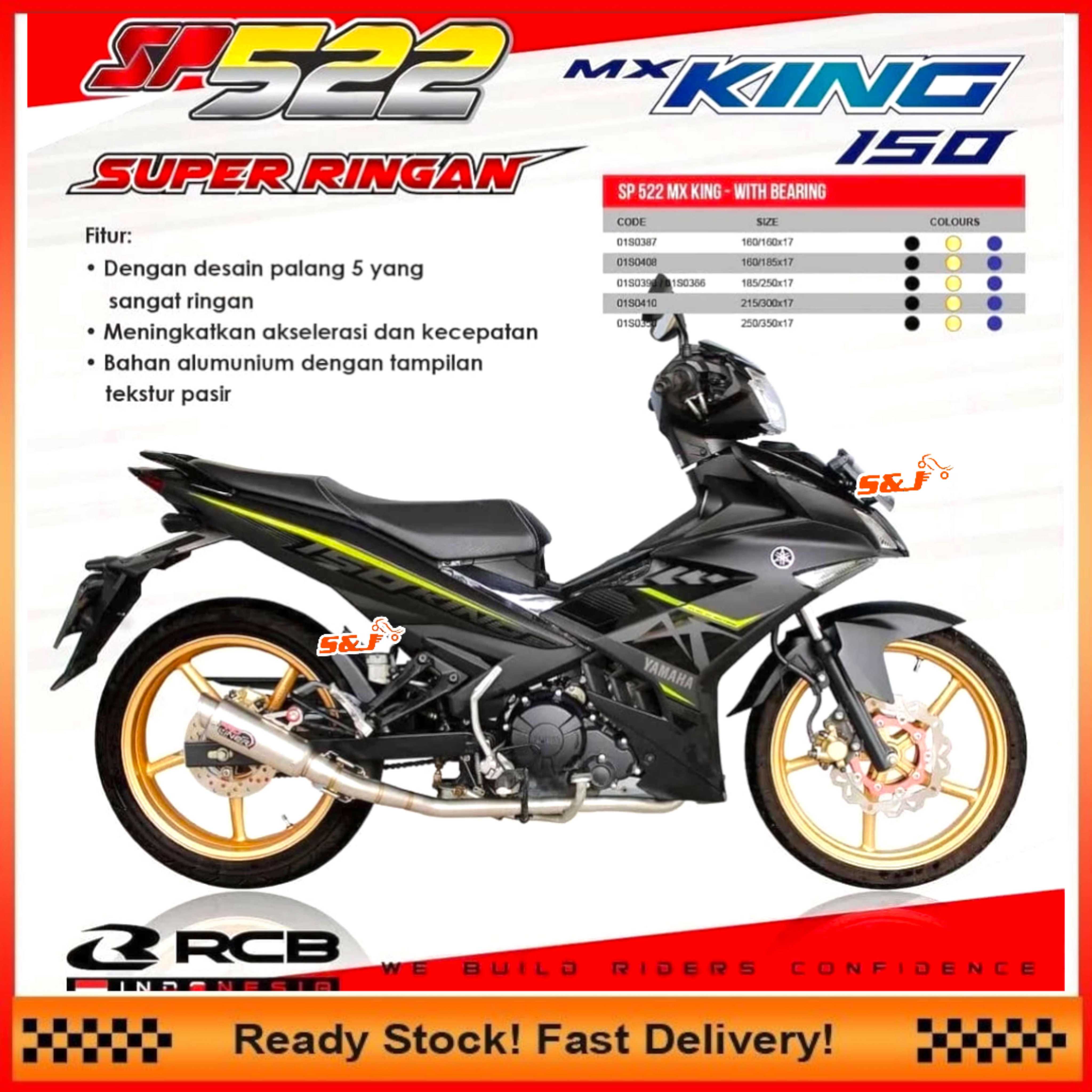 RCB SP522 SPORT RIM SET 5LUBANG / 4LUBANG Y15 Y15ZR Y16 Y16ZR GOLD BLACK 4 lubang 5 lubang 160 ...