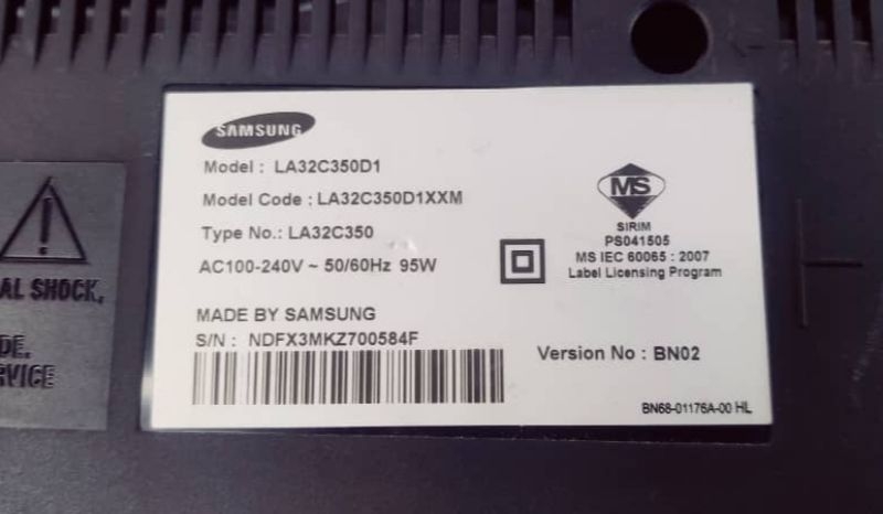 Samsung LA32C350D1 LCD TV PowerBoard MainBoard speakers | Shopee Malaysia