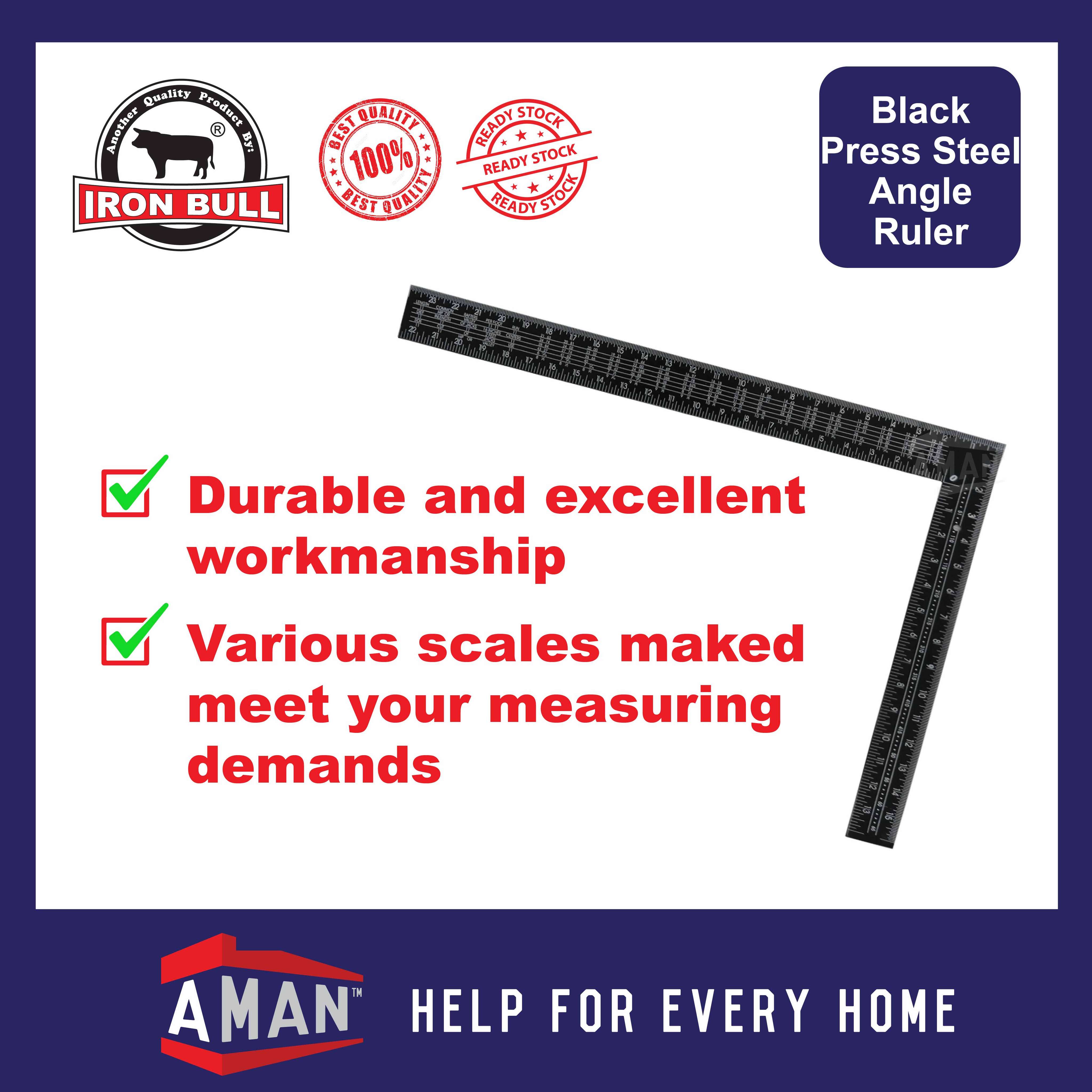 IRON BULL Black Press Steel Try Square L Square Angle Ruler L Ruler ...