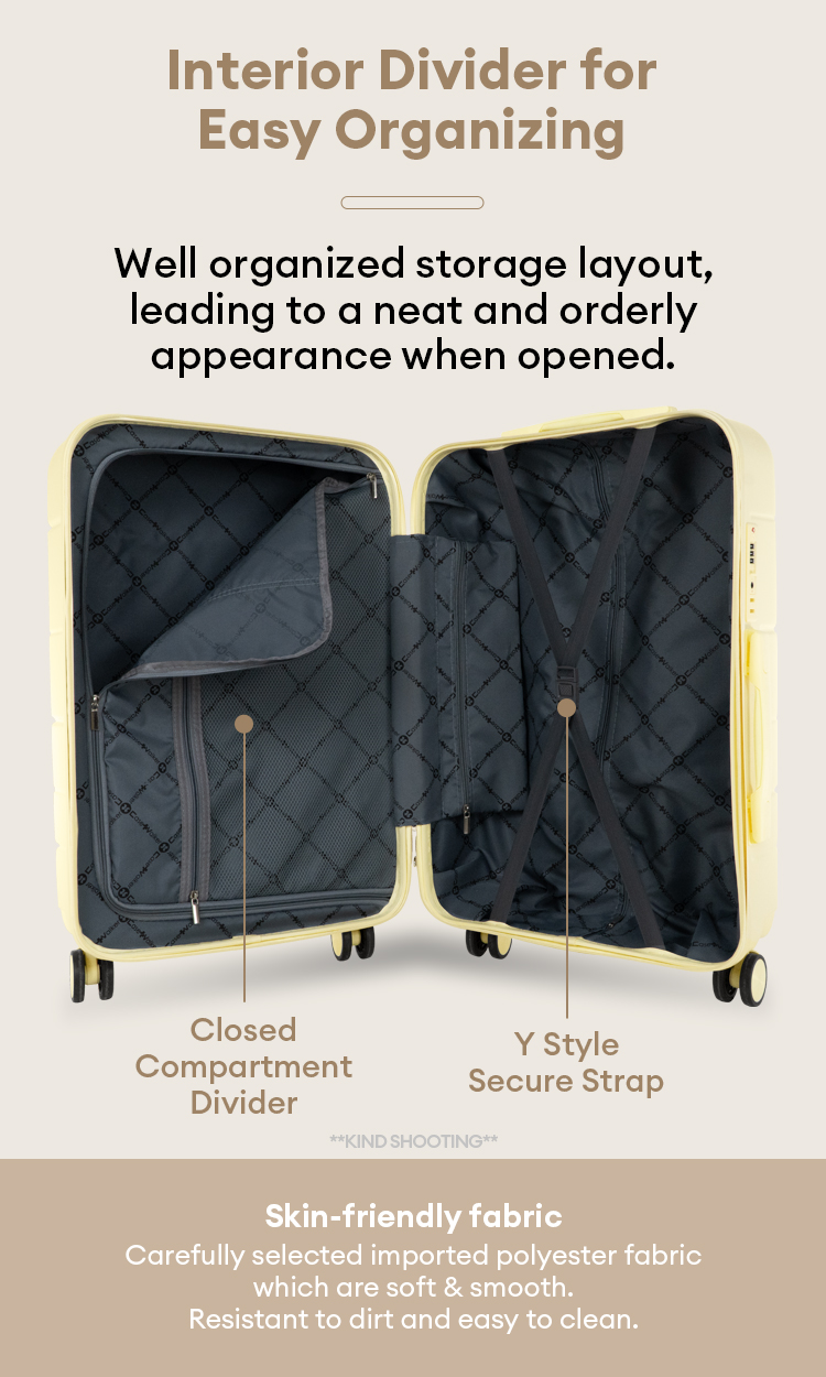 Case Valker Anna 24 inches PC+ABS Hard Case Luggage TSA Lock (24") Beg ...