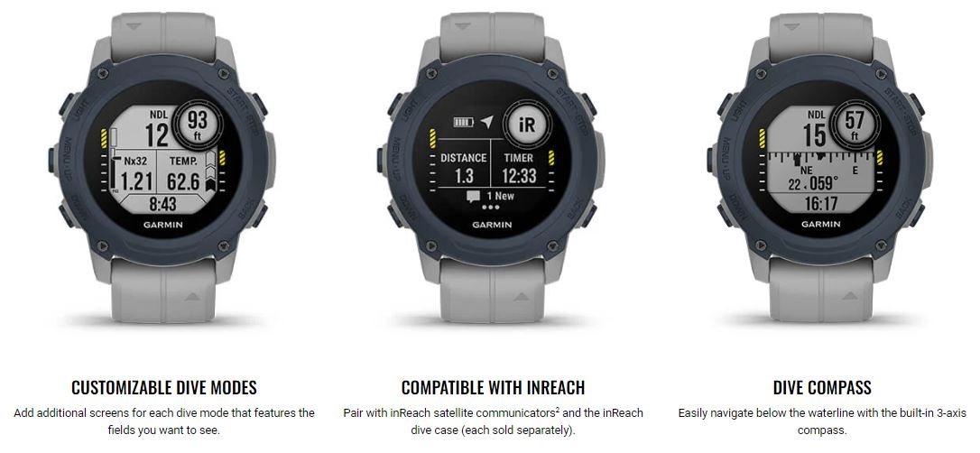GARMIN Descent G1 G2 Dive Computer Divecom Multi Sports Smart Watch ...