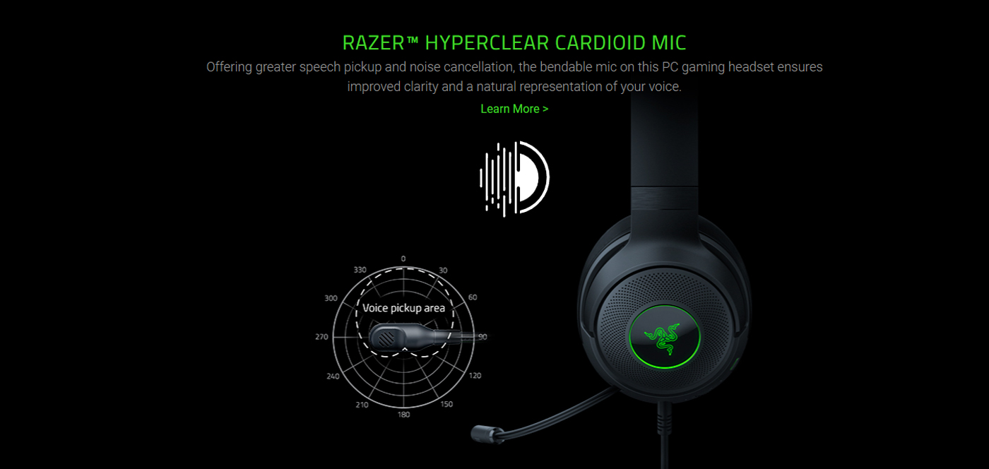 Razer Kraken V3 X Wired USB Gaming Headset with Razer™ TriForce Driver ...