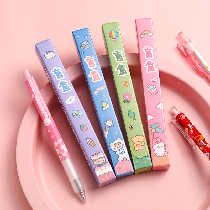𝗦𝗨𝗥𝗣𝗥𝗜𝗦𝗘 𝗨𝗡𝗕𝗢𝗫𝗜𝗡𝗚 》Cute Blind Box Pen Cartoon Black Ink Ball Pens ...