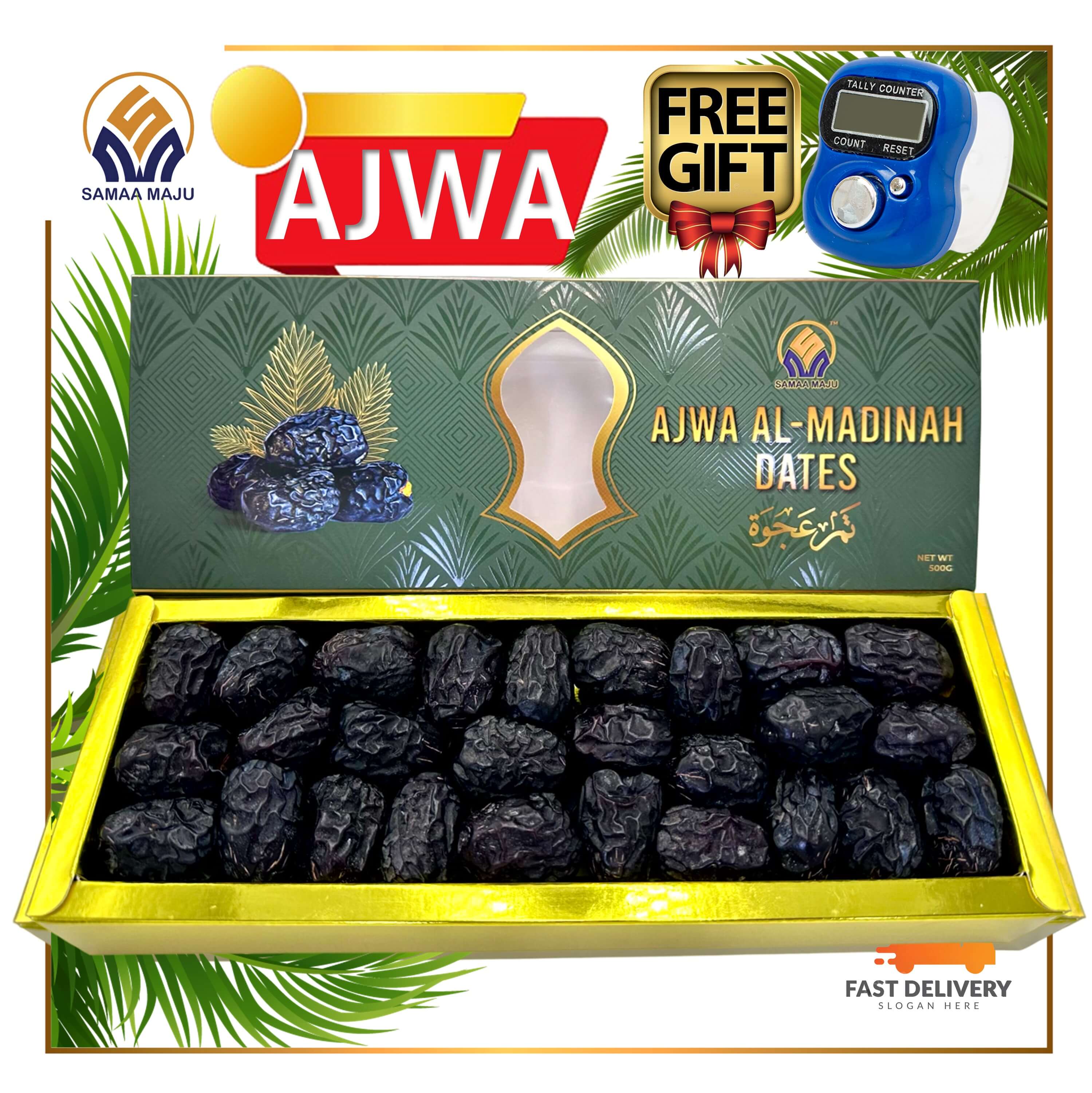 Kurma Hadiah Box Ajwa , Mariami , safawi , mabroom , sukkari , medjool ...
