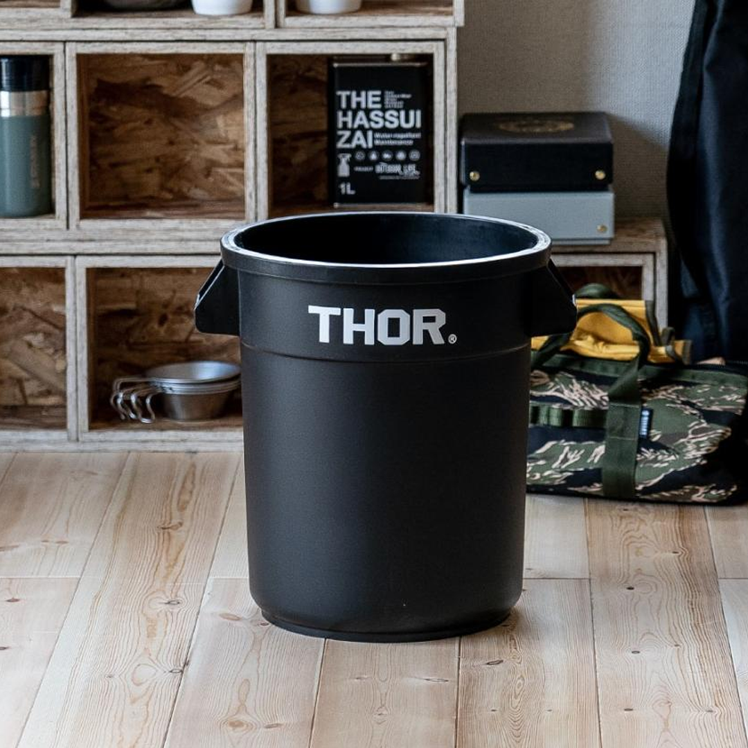 THOR Round Container with Lid Set - 23L Medium Capacity Trash Can Tong ...