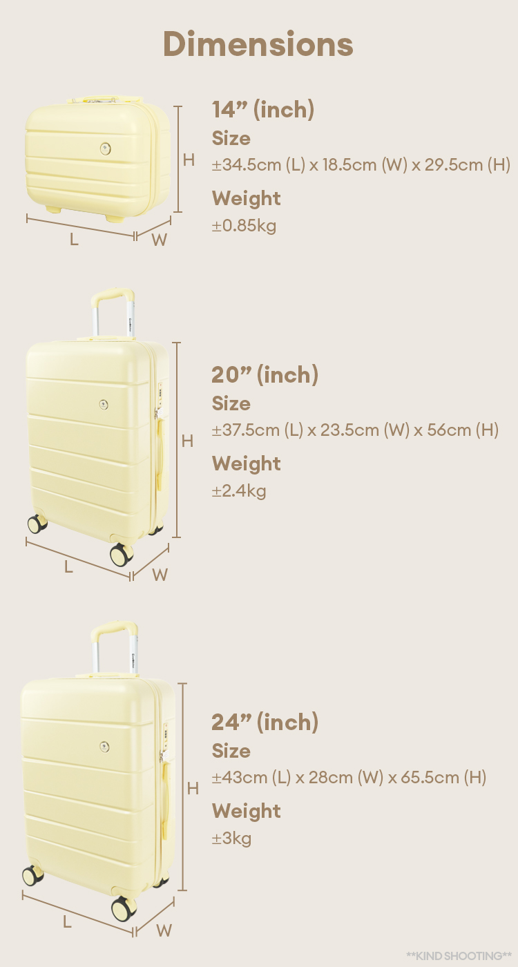 Case Valker Anna 3in1 PC+ABS Hard Case Luggage Set TSA Lock (24" + 20 ...
