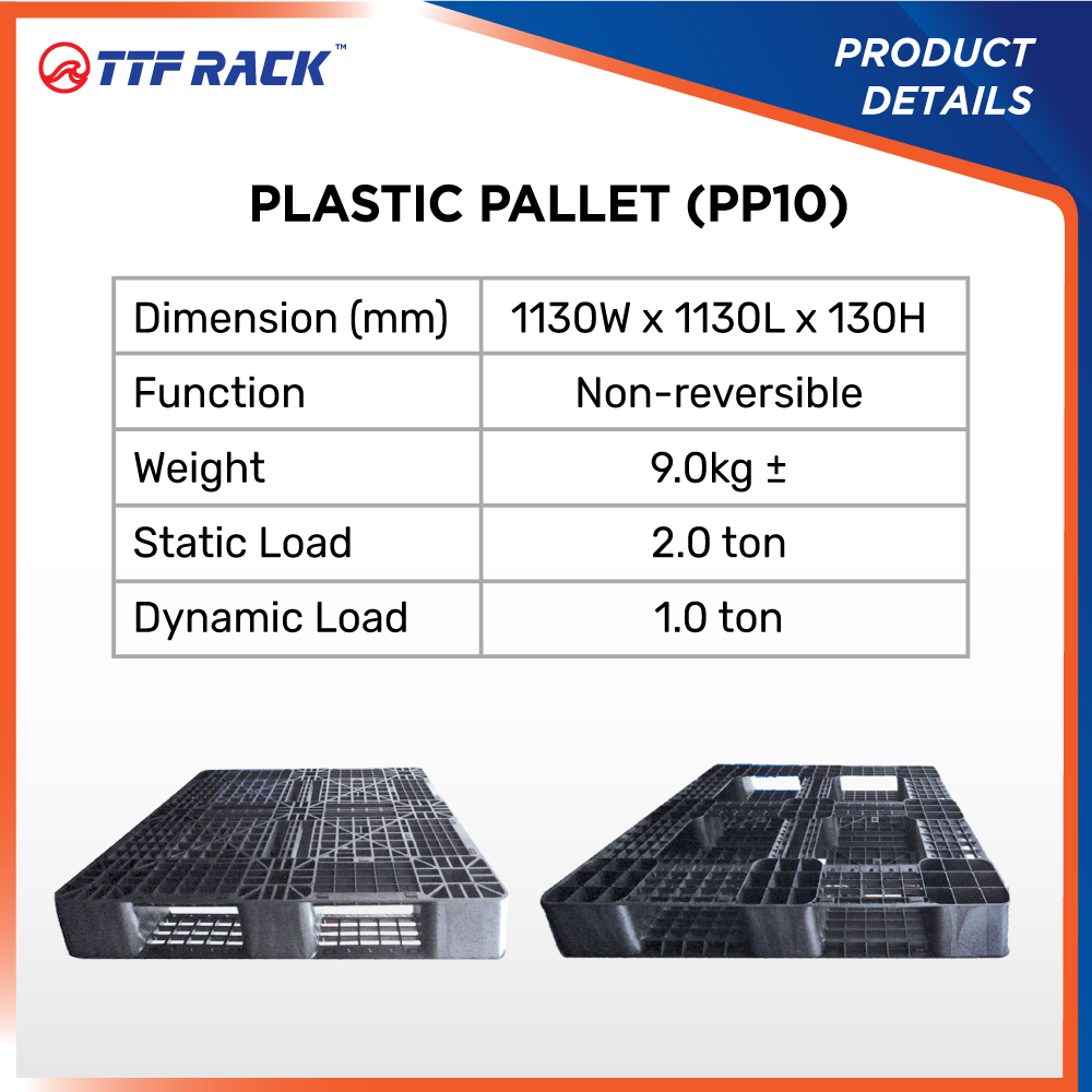 TTF Rack™ (Plastic Pallet) Forklift Heavy Duty Plastic Pallet Static ...