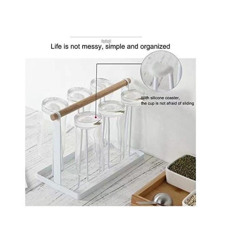 Rak Cawan Dapur Besi Wrought Iron | Kitchen Cup Holder Hanging Drain ...