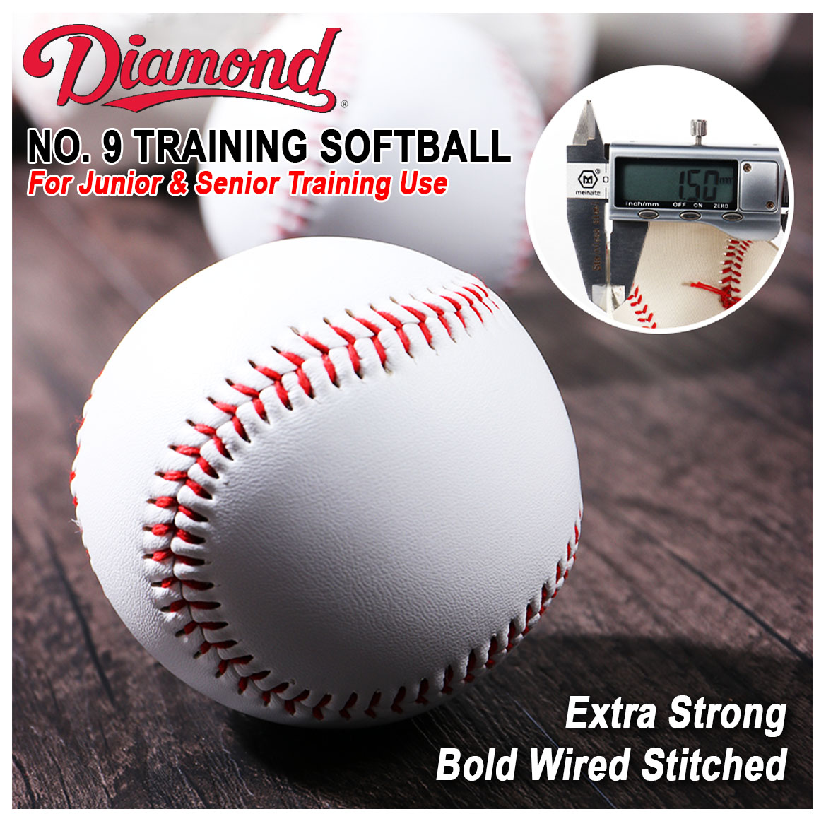 DIAMOND Training Pitch Softball 9 inch Bola Sofbol Latihan Baseball ...