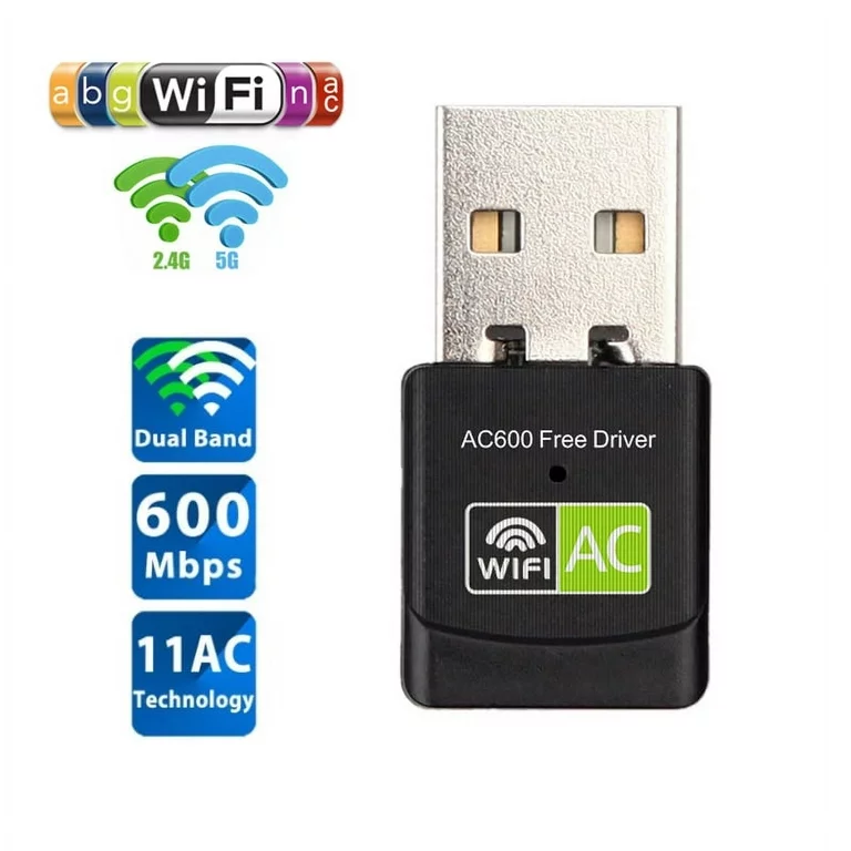 WIFI AC USB ADAPTER - AC600 DUAL BAND WIFI RECEIVER 5.0Ghz-433Mbps / 2 ...
