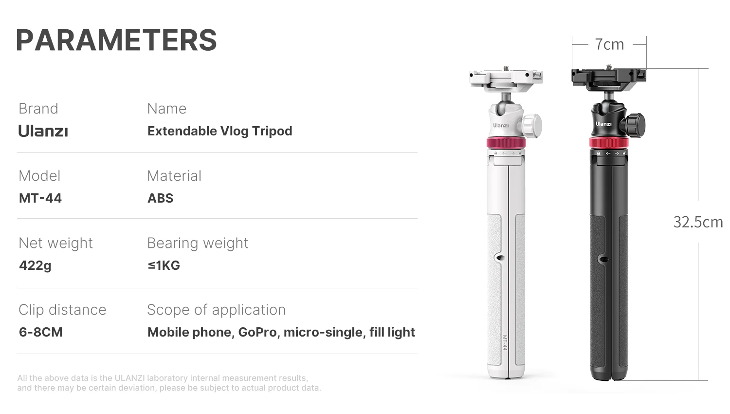 Ulanzi MT-44 Extend Tripod for Camera Phone Vlog Tripods With Cold Shoe ...