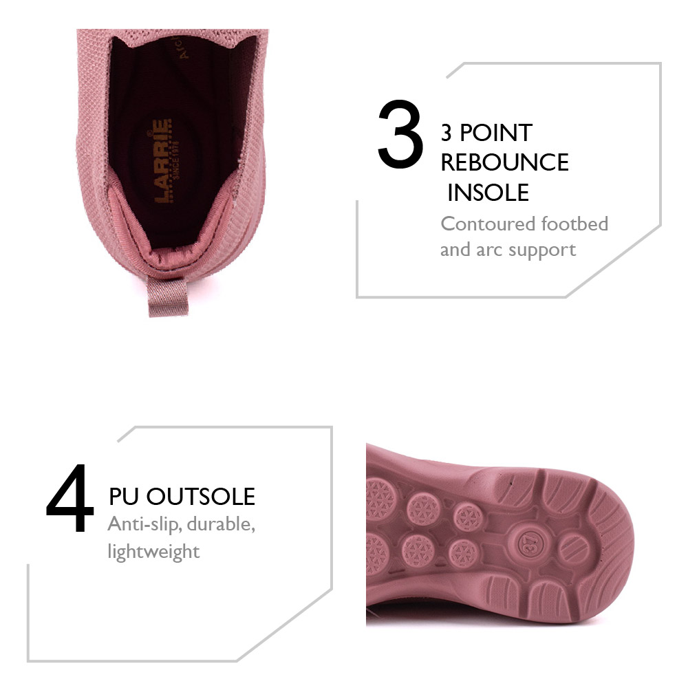 LARRIE Kasut Perempuan Pink Joanne Cushion Slip-On - L62306-MM01SV-26 ...