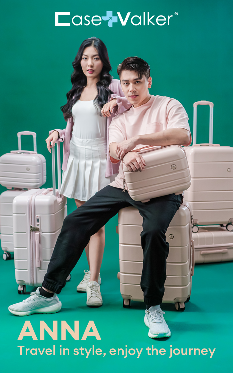 Case Valker Anna 2in1 PC+ABS Hard Case Luggage Set TSA Lock (24" + 14 ...