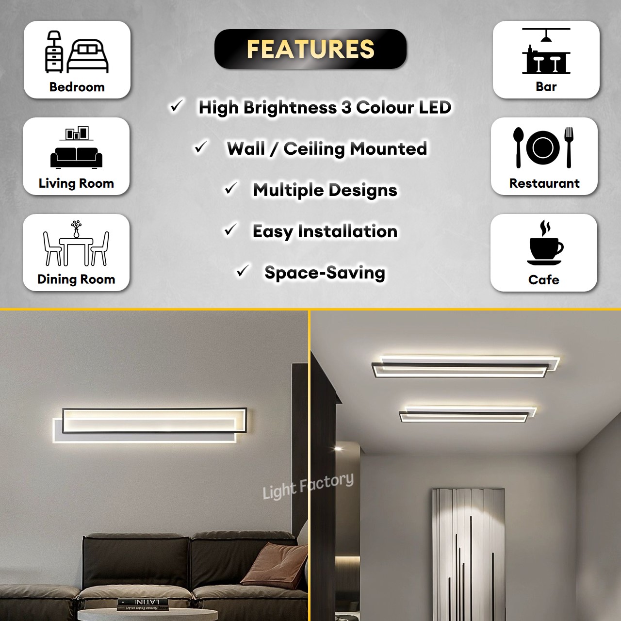 🔥NEW🔥Corridor Minimalist Wall Lamp 3 Colour LED Vertical Wall Light ...