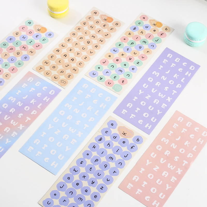 Ins 43pcs Cute Alphabet Stickers Kawaii Japanese A-Z Stickers for Diary ...