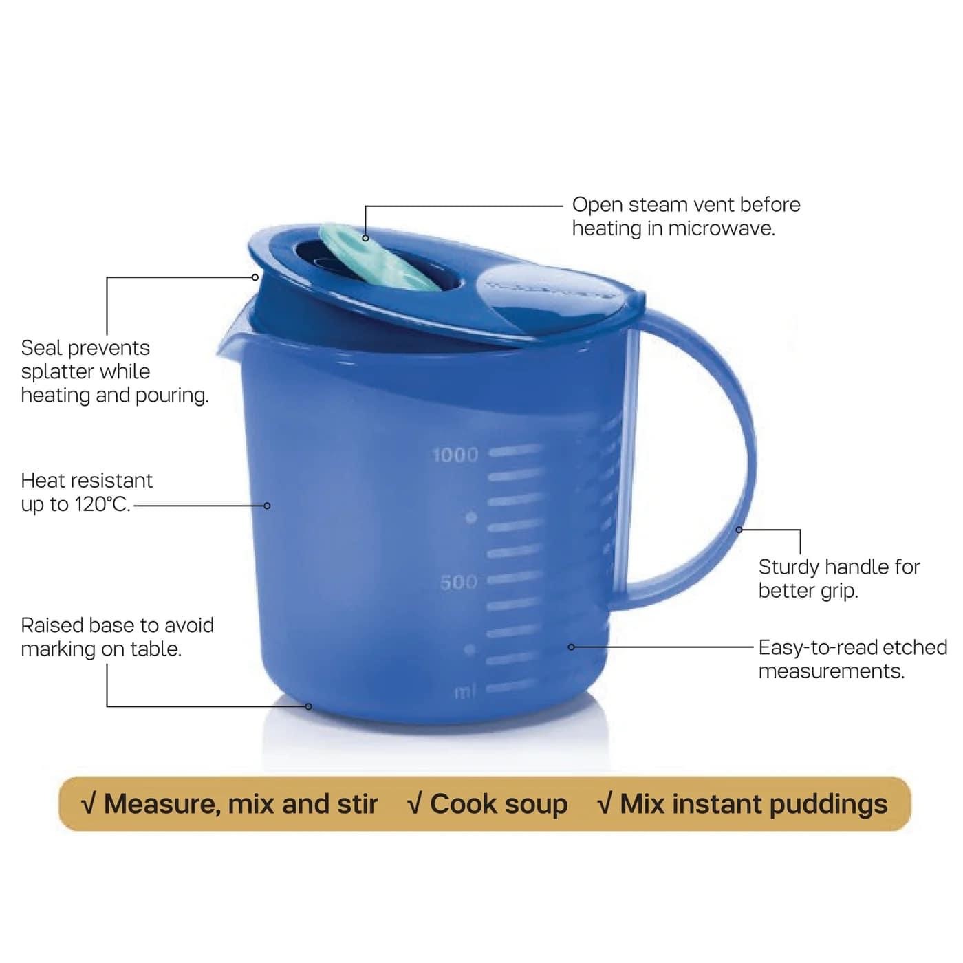 Tupperware Crystalwave Pitcher 1L Microwveable Pitcher 2L/Preludio ...