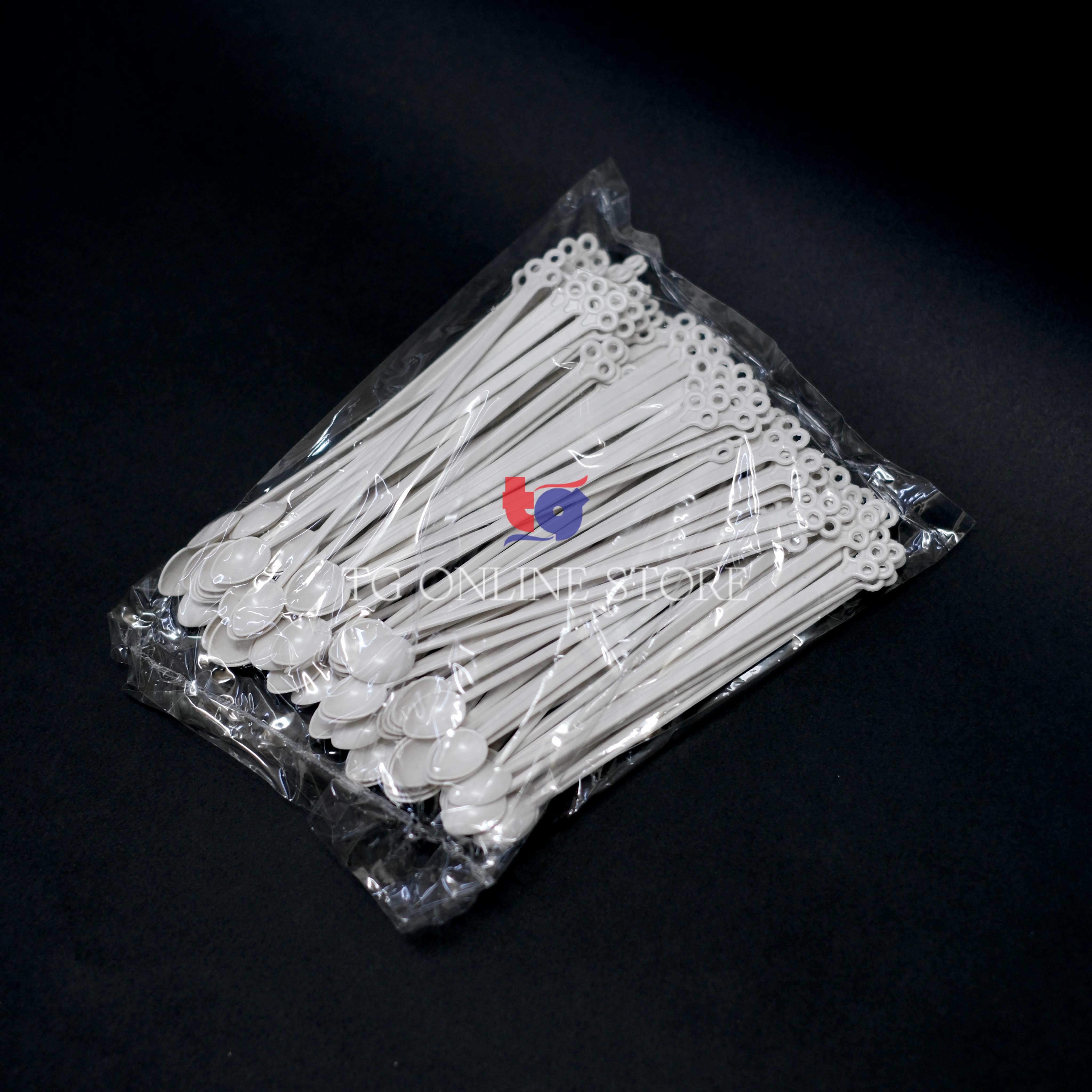 100pcs Disposable Plastic Stirrer - 5 inch / Mini Spoon / Coffee ...