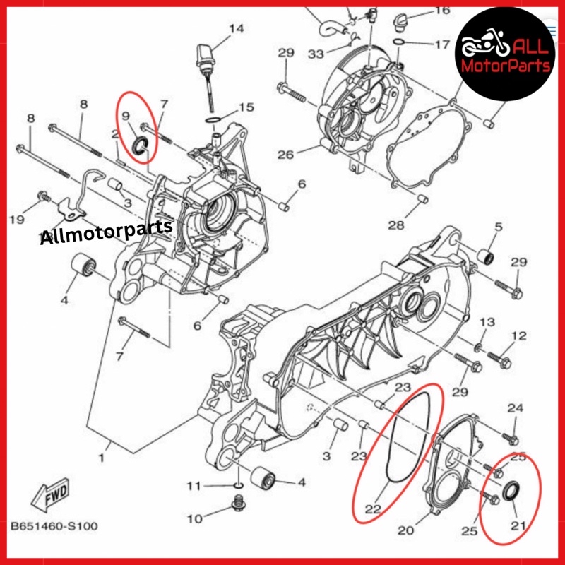 [100% ORI] NVX V1 V2 / NMAX V2 N-MAX LH CVT PULLEY / RH CRANKCASE OIL SEAL / O-RING ORING CVT ...