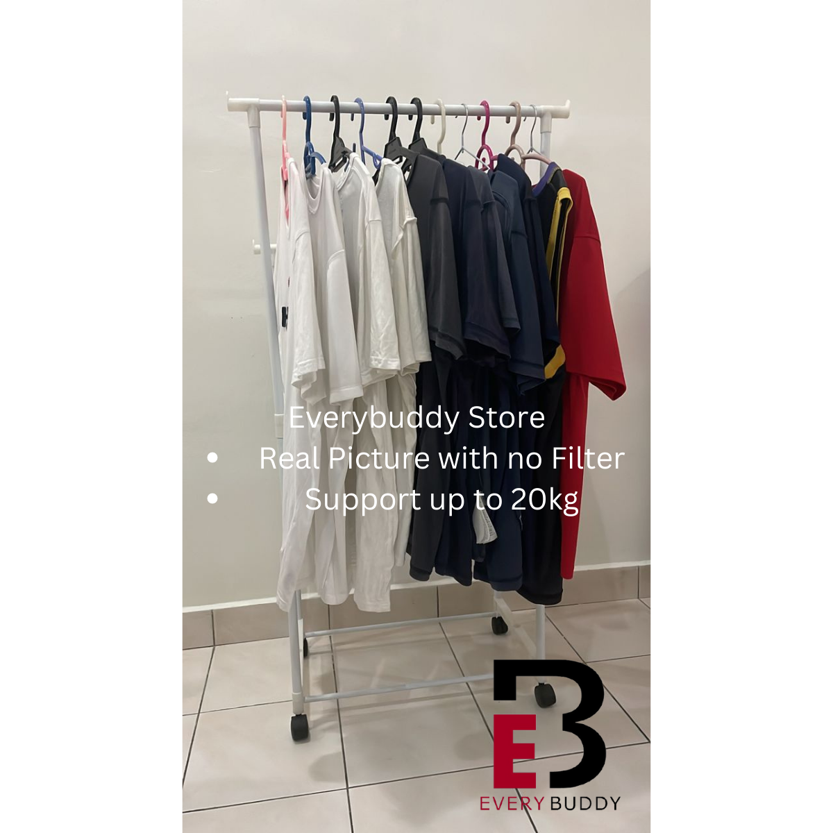 Single/Double-Pole Clothes Hanging Rack Laundry Cloth Drying Rack ...