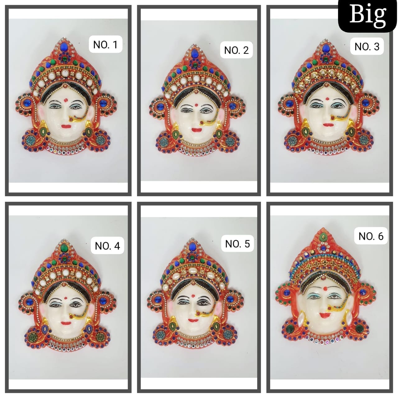 Goddess Maha Lakshmi Devi Ma Face/Santoshi Maa Mukhota/Margashirsha ...