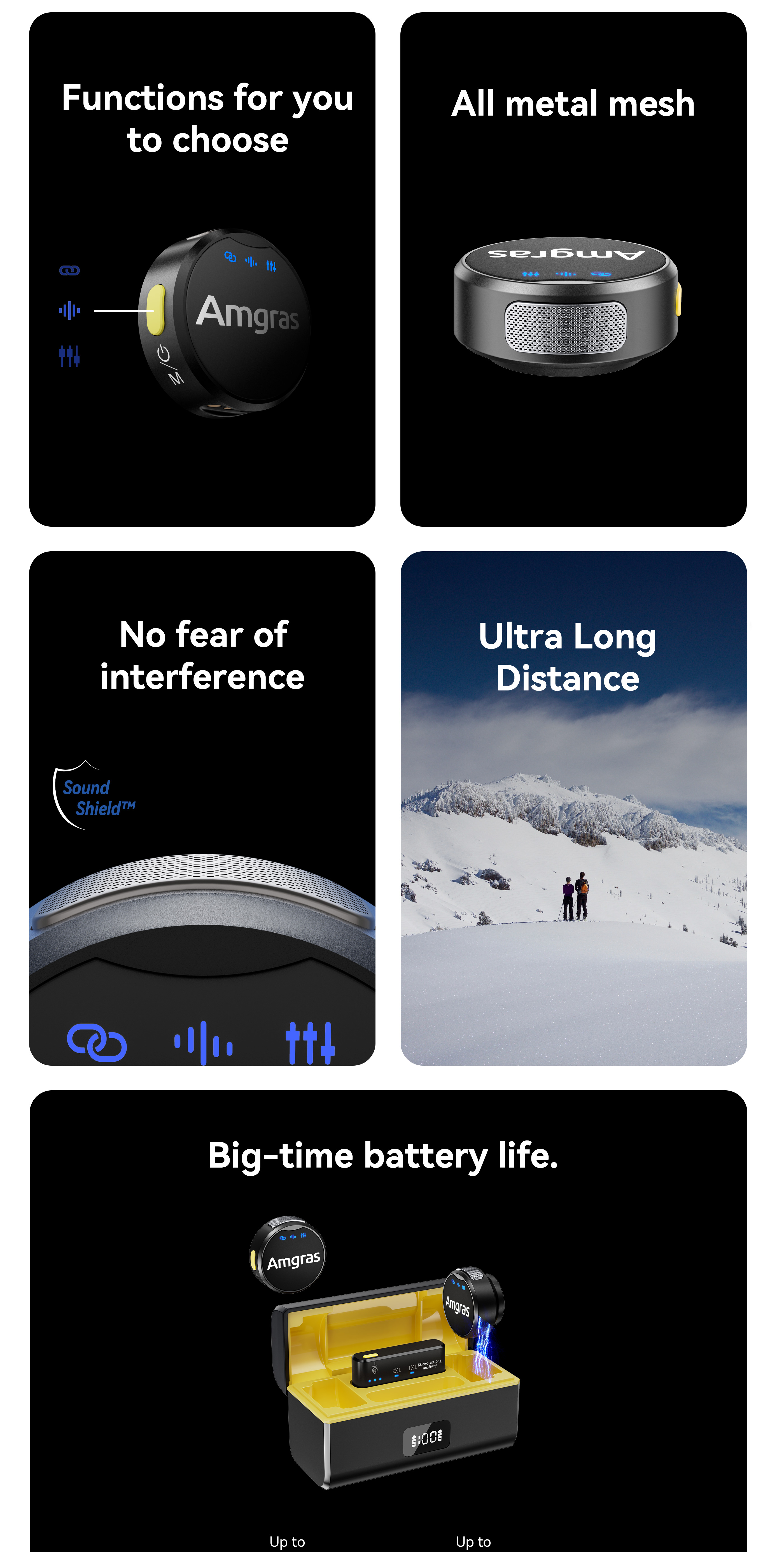 Amgras SoundMeta V Ultra Button Type Wireless Lavalier Microphone With ...