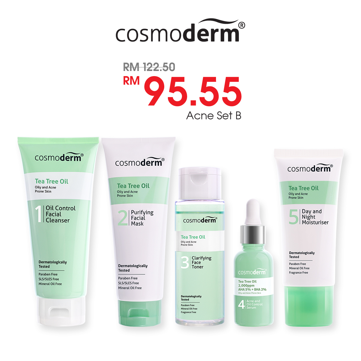 Cosmoderm Tea Tree Oil Acne Set B | Shopee Malaysia