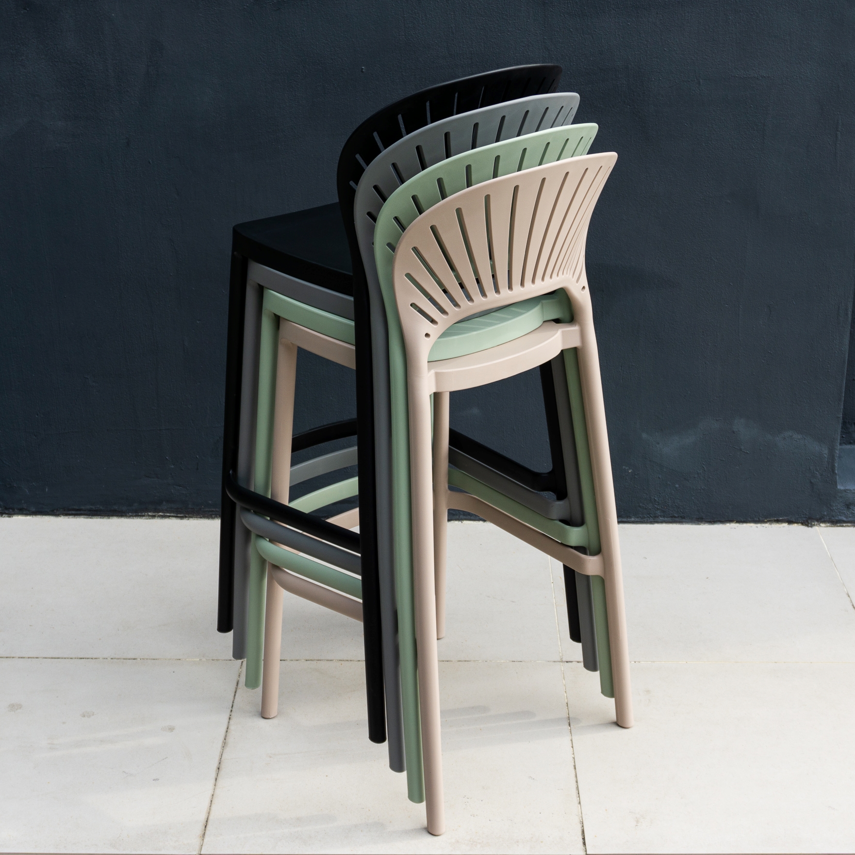 Trinidad Stool / Stackable PP Bar Chair / Outdoor Bar Stool - FRM1121 ...