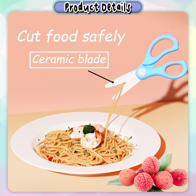 [Happy Kids] Ceramic / Stainless Steel Food Scissors Baby Food Scissors ...
