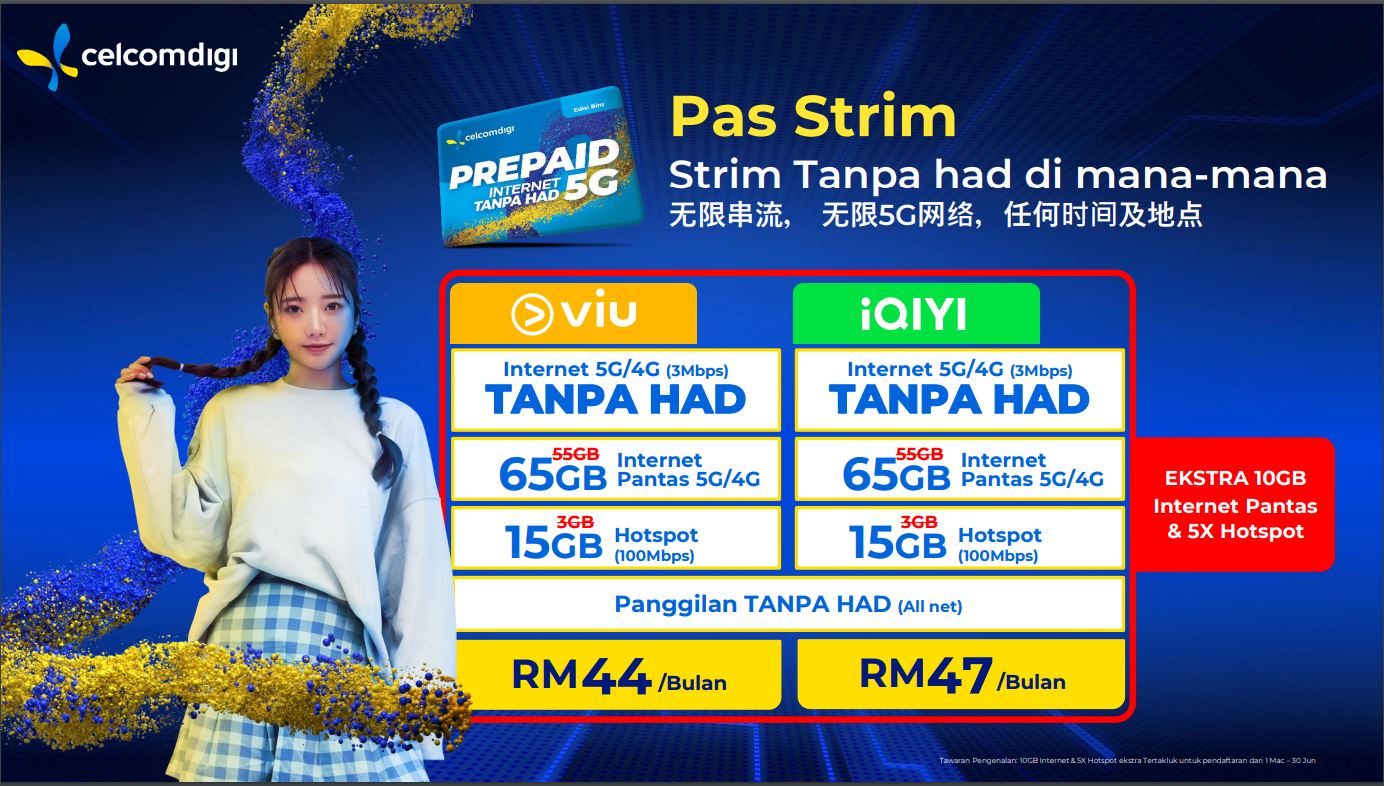 CelcomDigi Edisi biru 5G 4G prepaid sim card new unlimited call ...