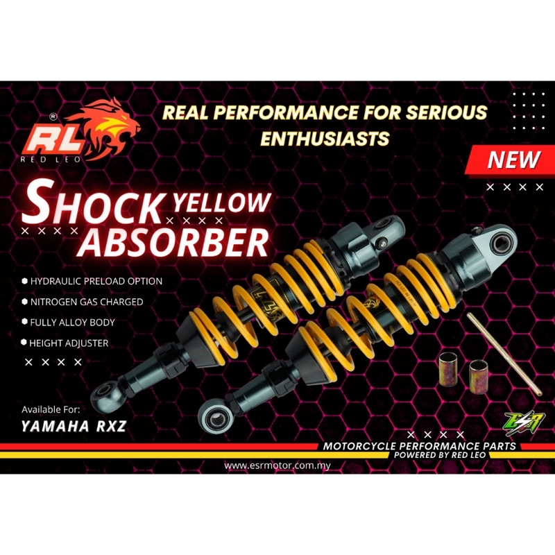 RED LEO 100% ORIGINAL ABSORBER RXZ PNP ADJUSTABLE ABSORBER【BLACK/RED ...