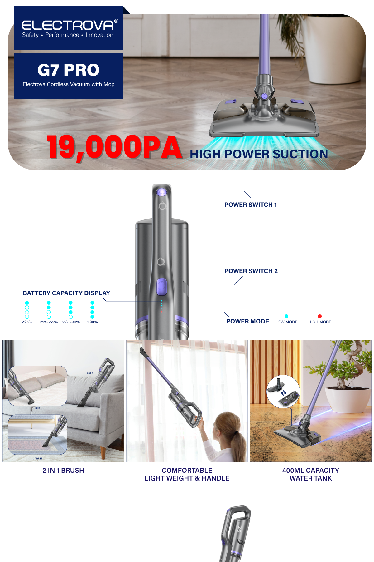 Electrova Cordless Handheld Vacuum with Mop G7 Pro VacLife Series | Shopee Malaysia
