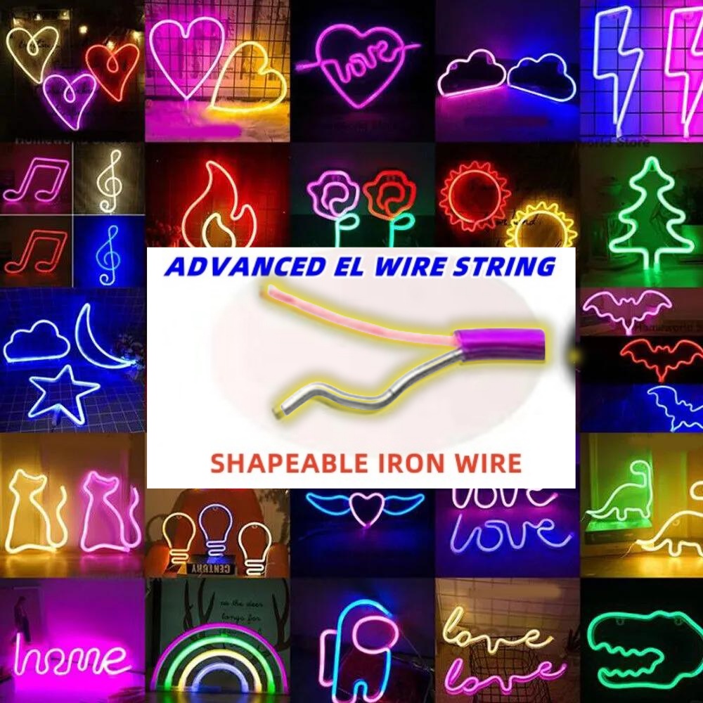 2.8mm Wording Light Strip EL Wire Neon Light With Iron Core Neon Custom ...