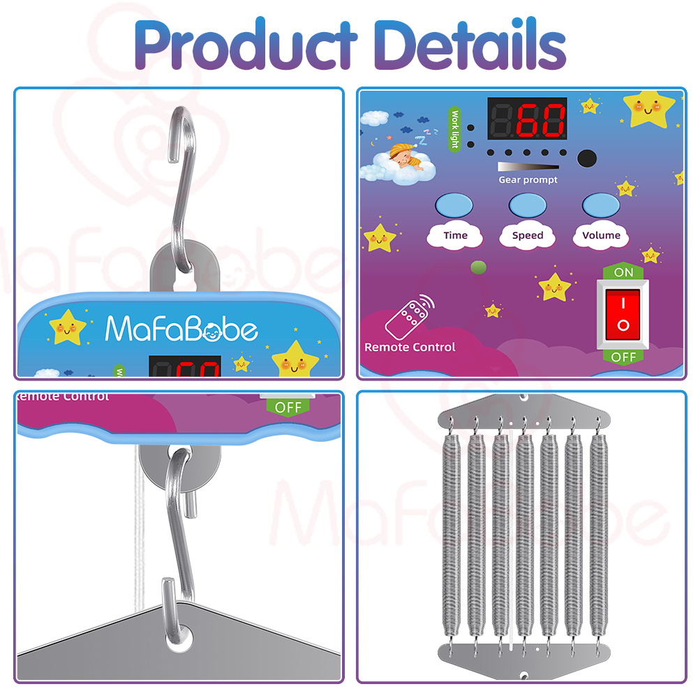 Mafababe Electronic Baby Cradle🥳Buai Buaian Bayi Elektrik Spring MUSIC ...