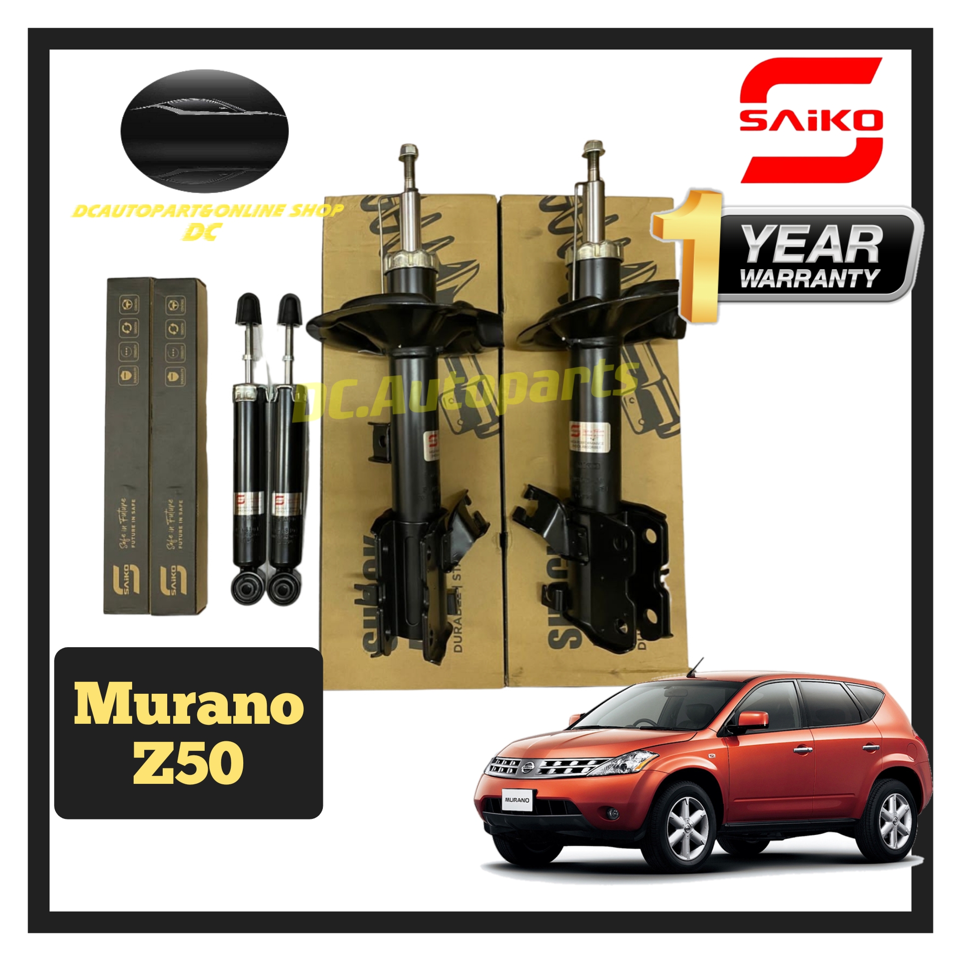(WARRANTY 1 YEAR) SAIKO NISSAN MURANO Z50 FRONT / REAR SHOCK ABSORBER ...