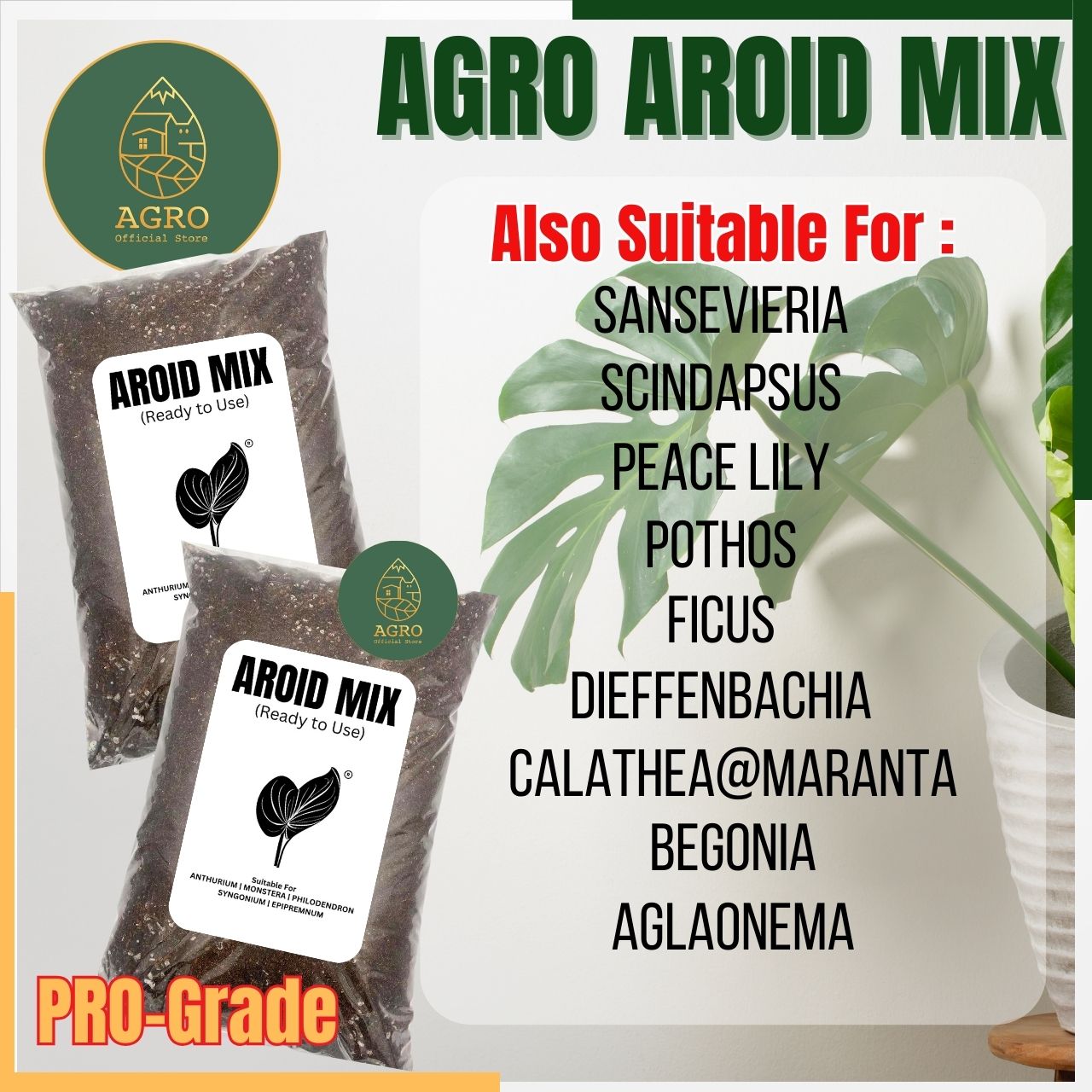 Agro Aroid Soil Mix 7L PRO Grade Especially For Anthurium Monstera ...