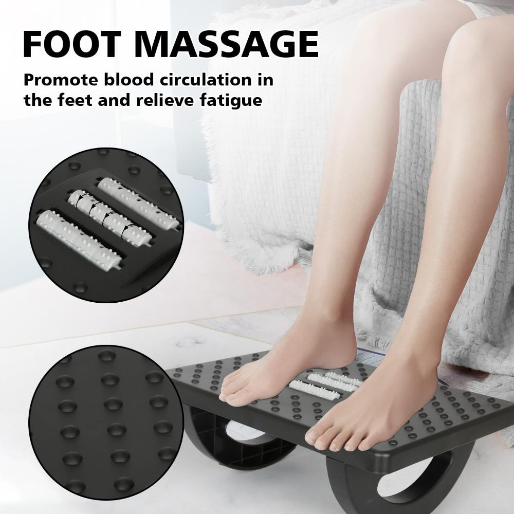 KMH Under Desk Footrest Massage Surface Ergonomic Tilted Foot Stool for ...