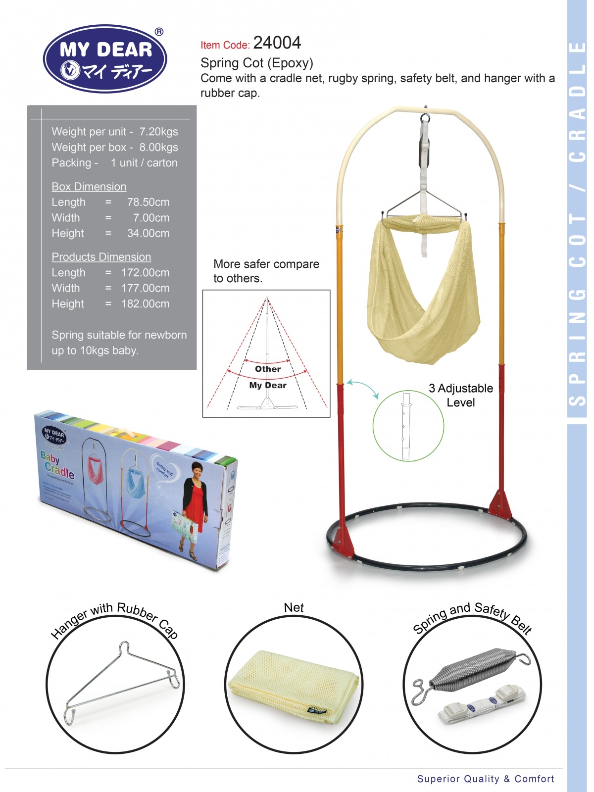My Dear Baby Cradle Buaian Baby Spring Cot 24004 Epoxy Buai Baby摇篮 ...