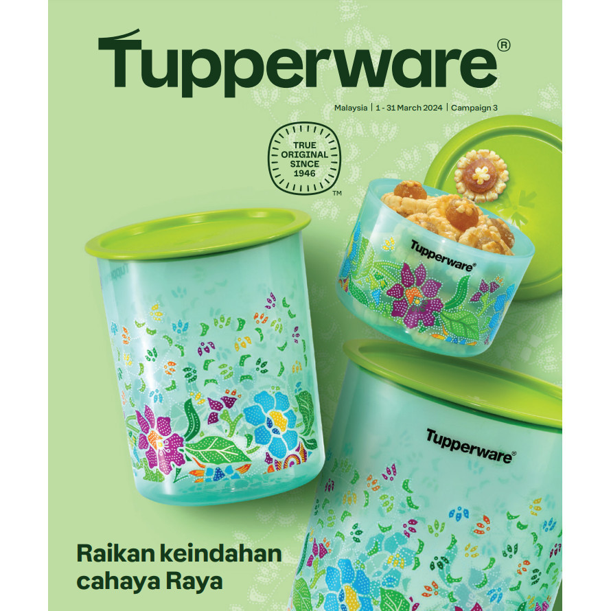 (1PC) Tupperware Batik One Touch Topper Junior 600ml / Golden Touch Topper (Airtight Liquid ...