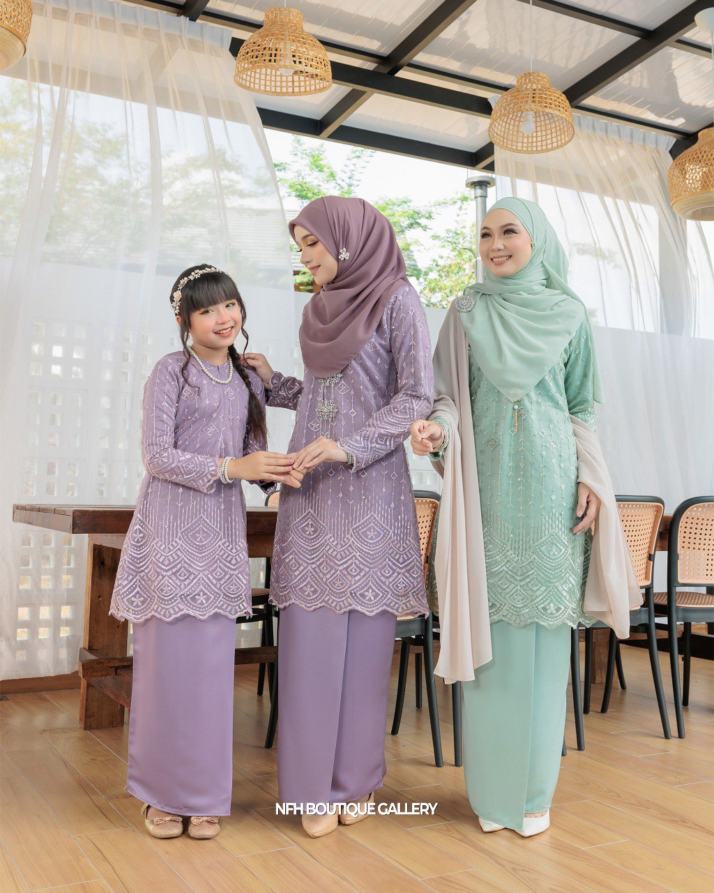 Baju Kurung by NFH BOUTIQUE GALLERY AUDREY Raya 2024 Batik Sedondon Ibu ...