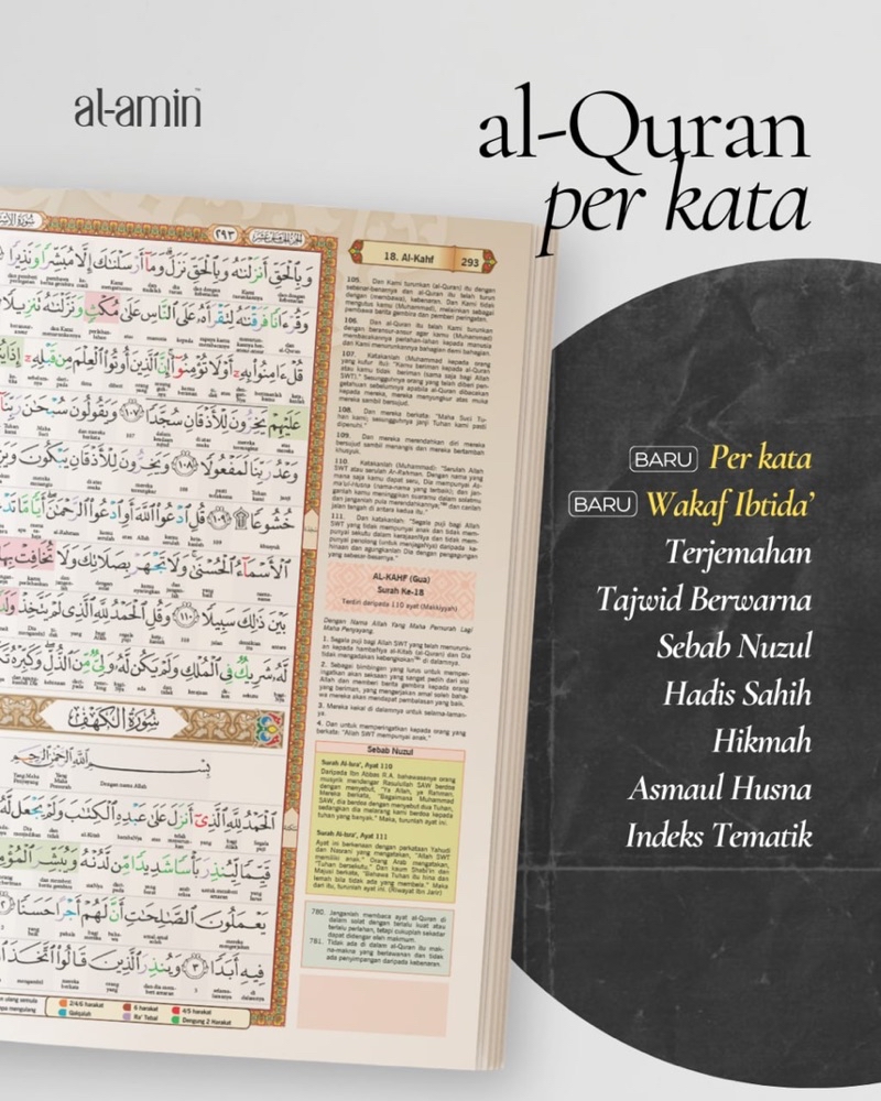 Quran Perkata Wakaf Ibtida' Quran Humaira Saiz A5 font besar Terjemahan ...