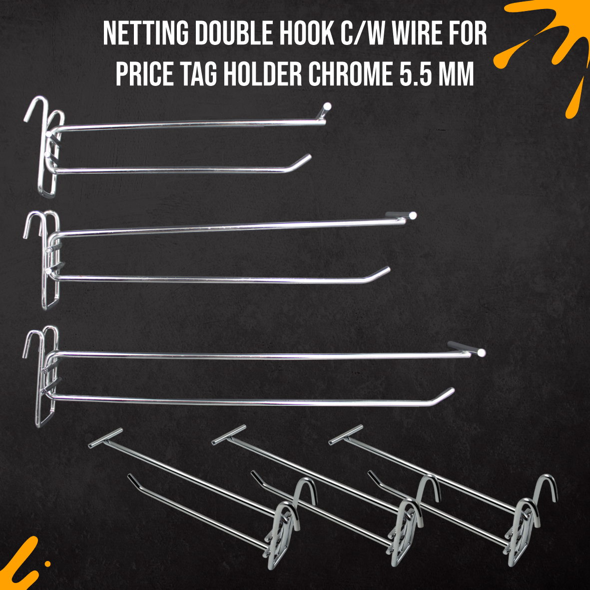 JME [Ready Stock] Price Tag Display Double Line Hook 双线挂勾 Strip Hook In ...