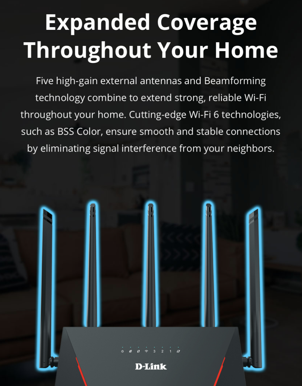 D-Link DIR-X3000Z AX3000 High Gain Antennas Mesh Wireless WiFi 6 Router | Mesh with TM Router ...