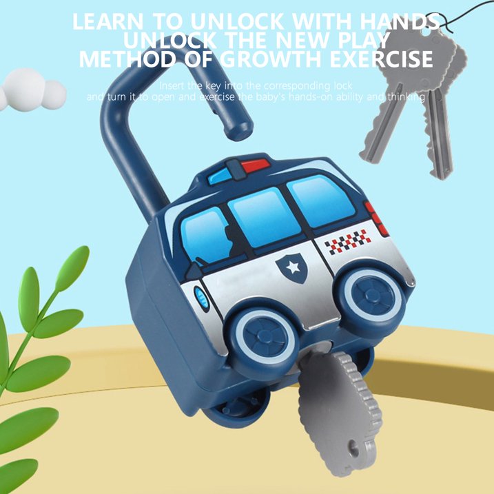 Arigatou Car Pairing Key Toys-6in1 Number Learning Padlocks Toy Kids ...
