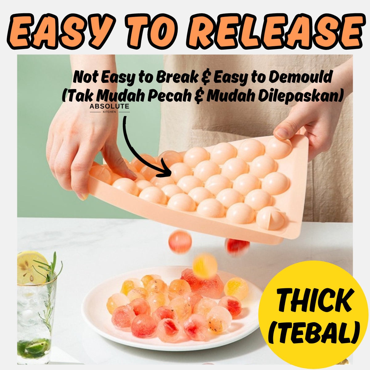 Acuan Jelly Ball Besar Big Jelly Ball Mould Round Ice ball maker mold ...