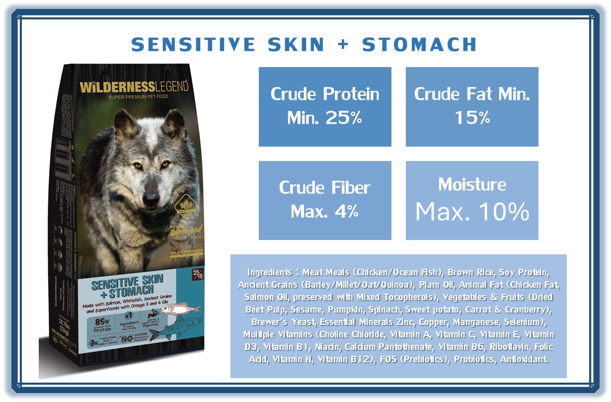 WILDERNESS LEGEND Super Premium Pet Food 4kg Sensitive Skin / Indoor ...