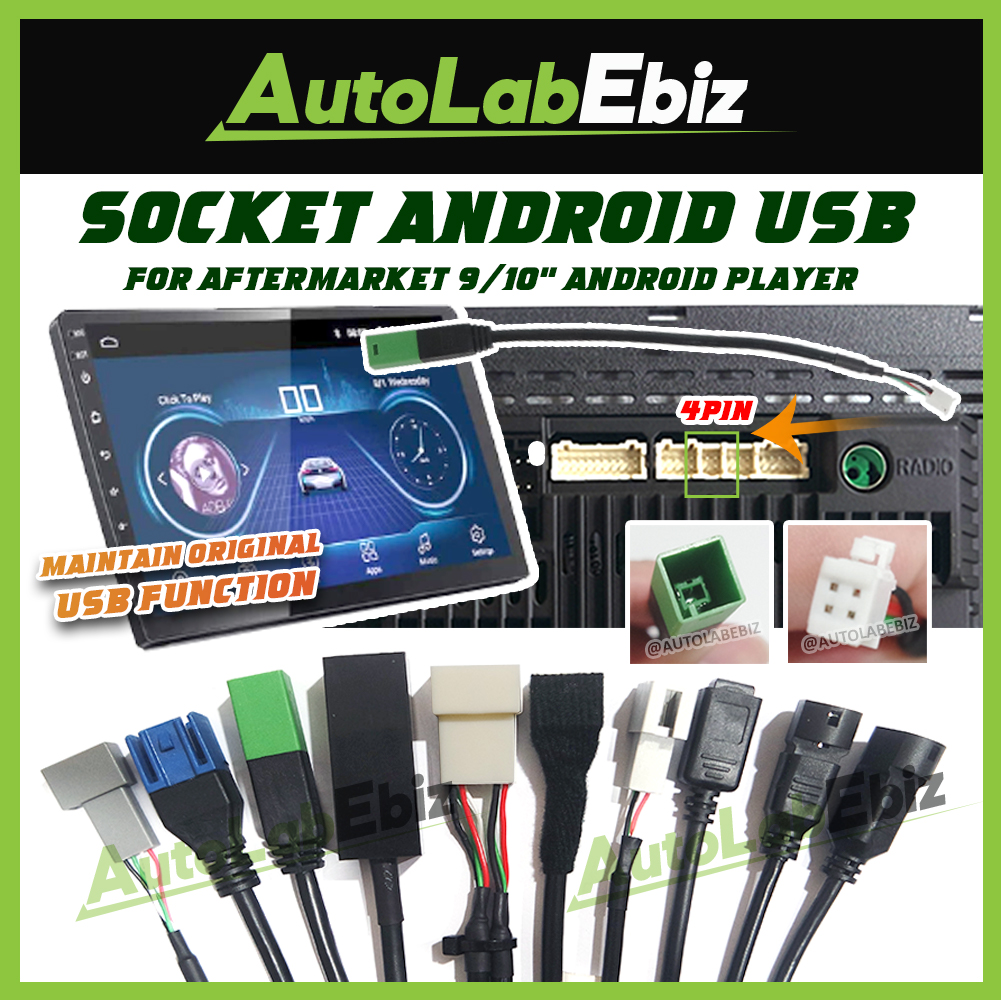 Socket Android USB Cable 4pin Series for android player Ford Honda Toyota Isuzu Kia Hyundai ...