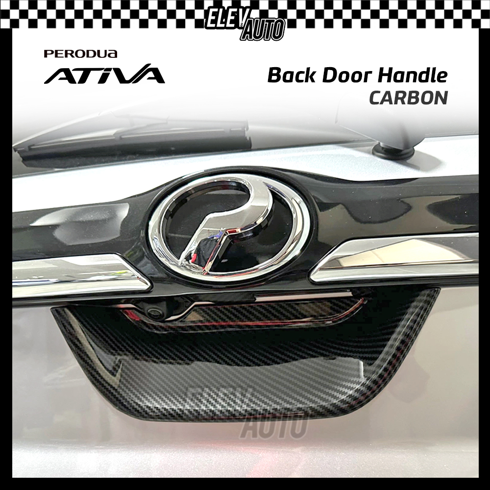 Perodua Ativa Back Door Handle Carbon Matte Black Chrome Trim Tailgate ...